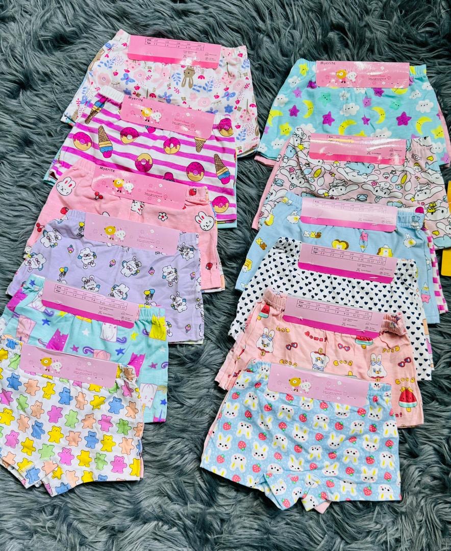 Girls colorful themed boxers dozen of 12 - BINQUET STORES